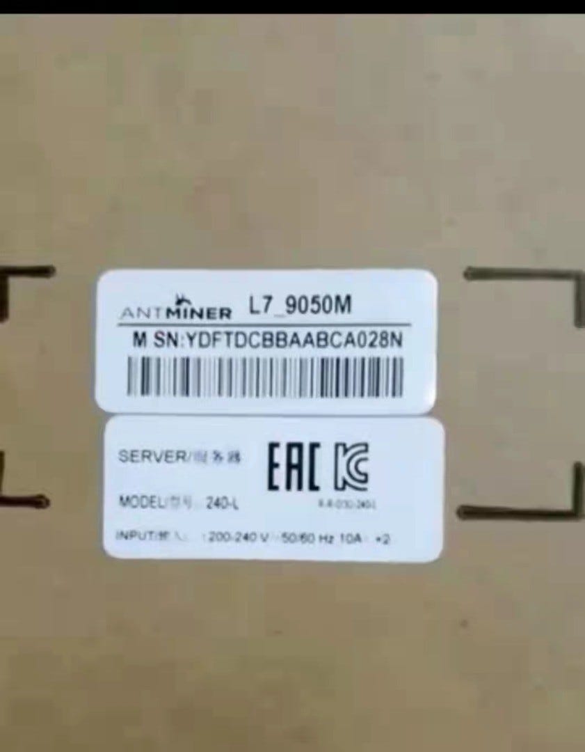 Bitmain Antminer L7 9.05 / 9.3 GH/s (1 -2 uker Leveringstid!) få på Lager! | FINN-torget
