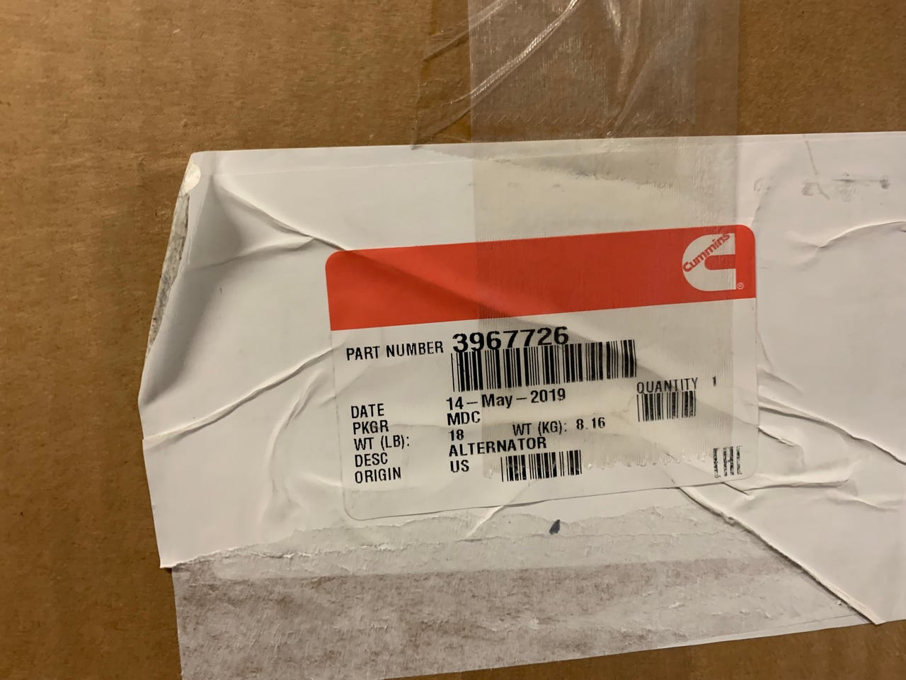 Cummins Alternator 24v 70 parts 3967726 | FINN torget