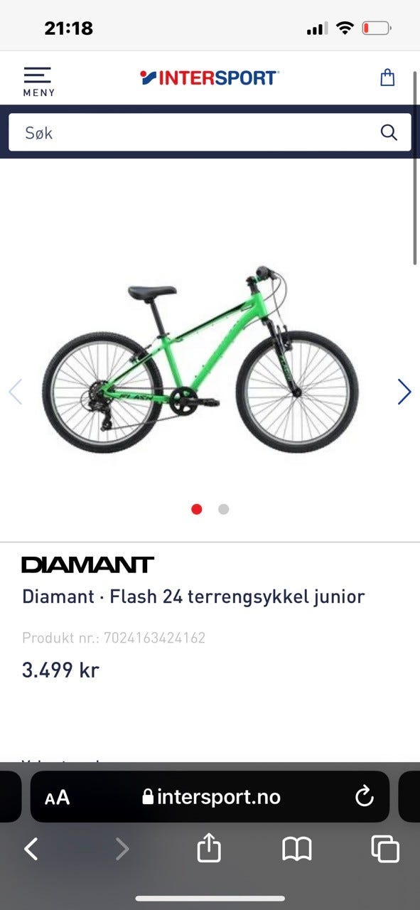 DIAMANT · Flash 24 terrengsykkel junior | FINN-torget