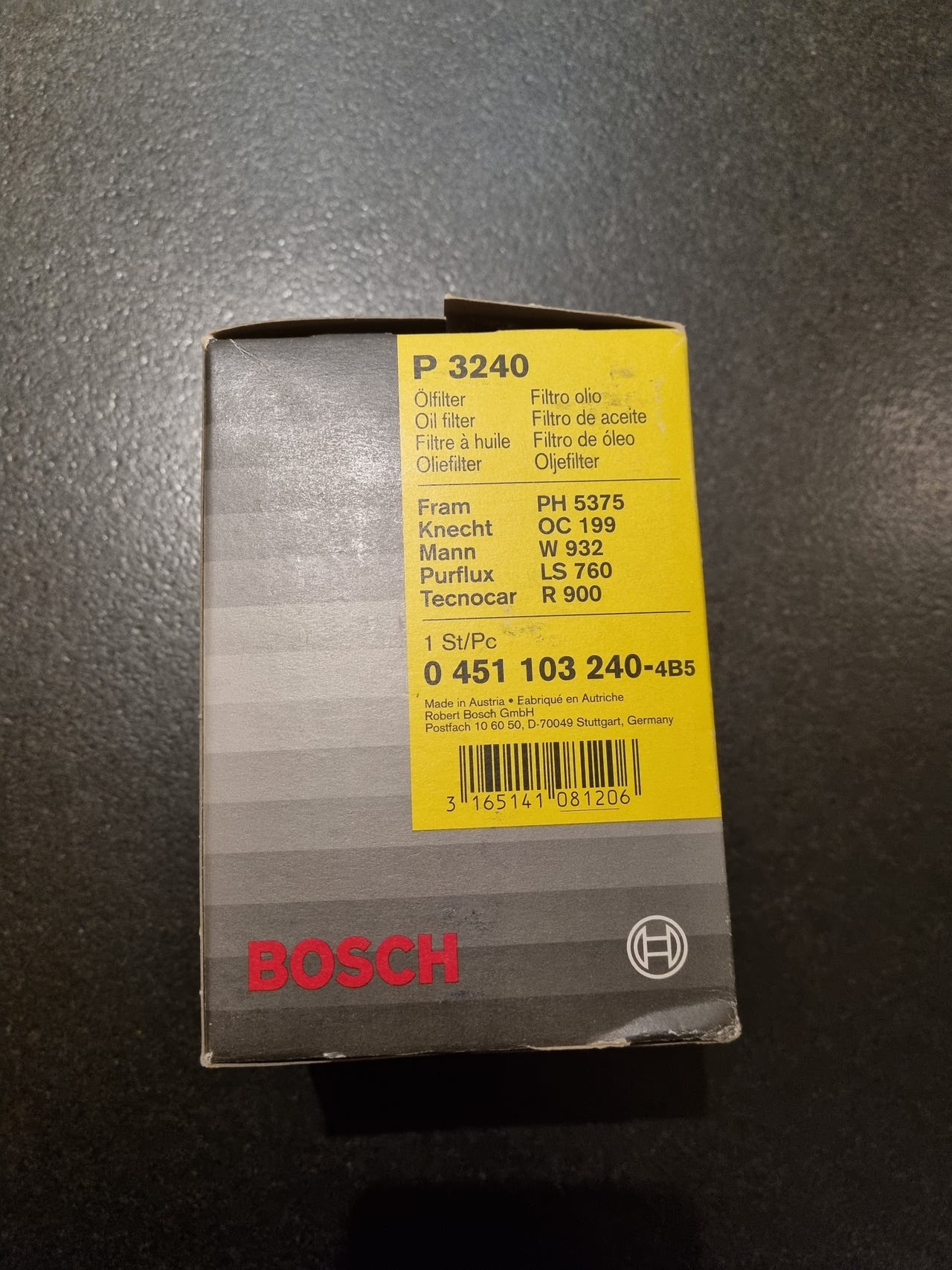 BOSCH P 3240 Oljefilter Renault | FINN-torget