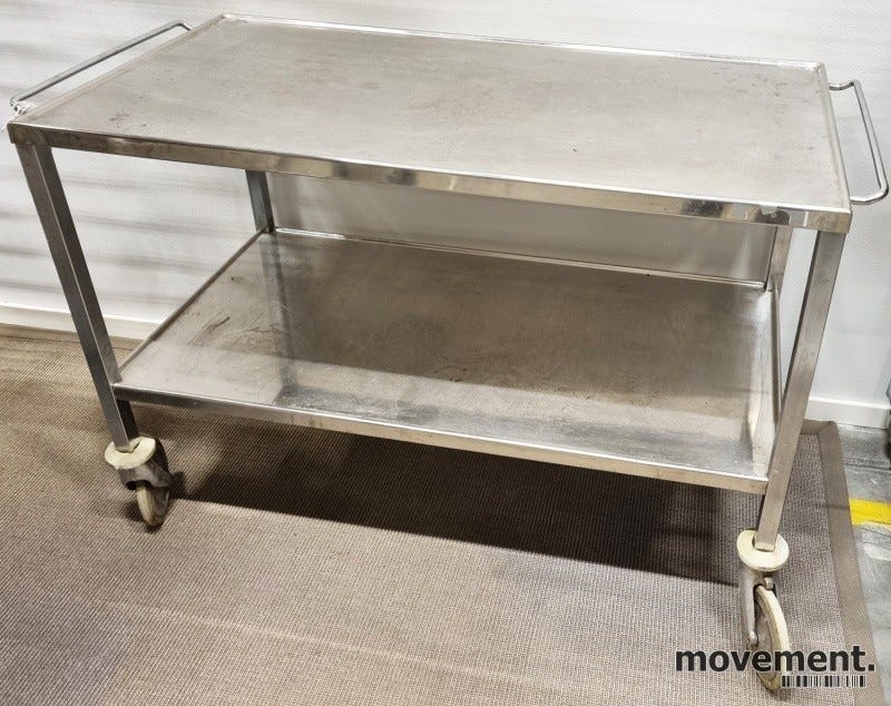 Kantinetralle i rustfritt / kjøkkentralle / trillebord / trillevogn ...