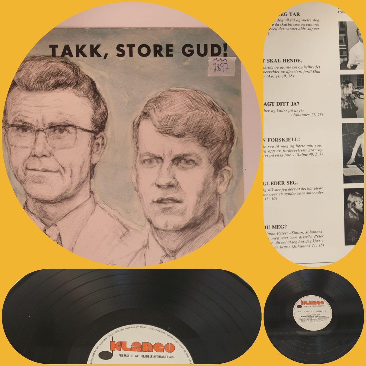 VINTAGE/RETRO LP-VINYL "TAKK STOR GUD/EGIL SOLHEIM OG ARNT GUNDERSEN ...
