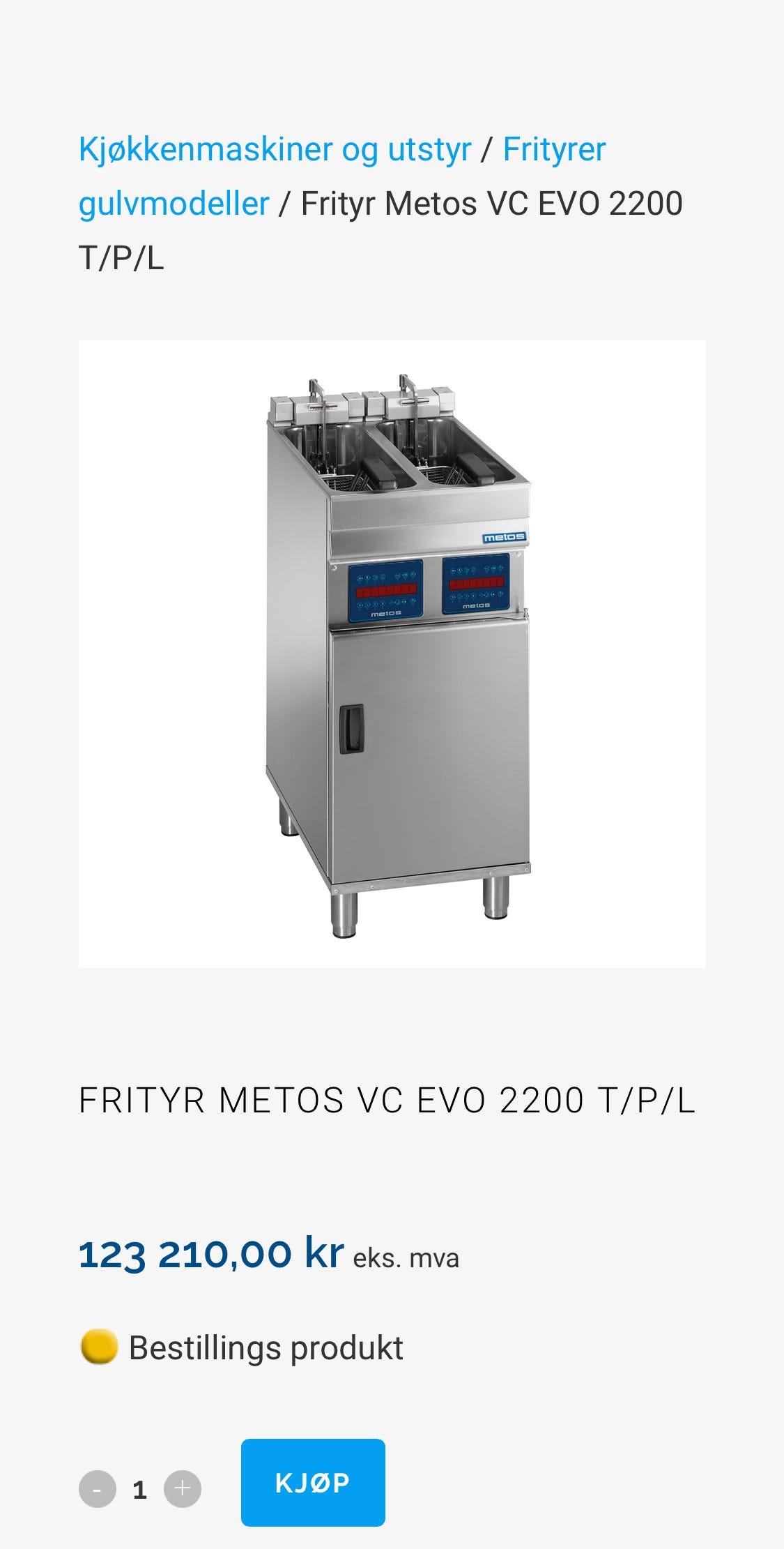 FRITYR METOS VC EVO 2200 T/P/L | FINN-torget