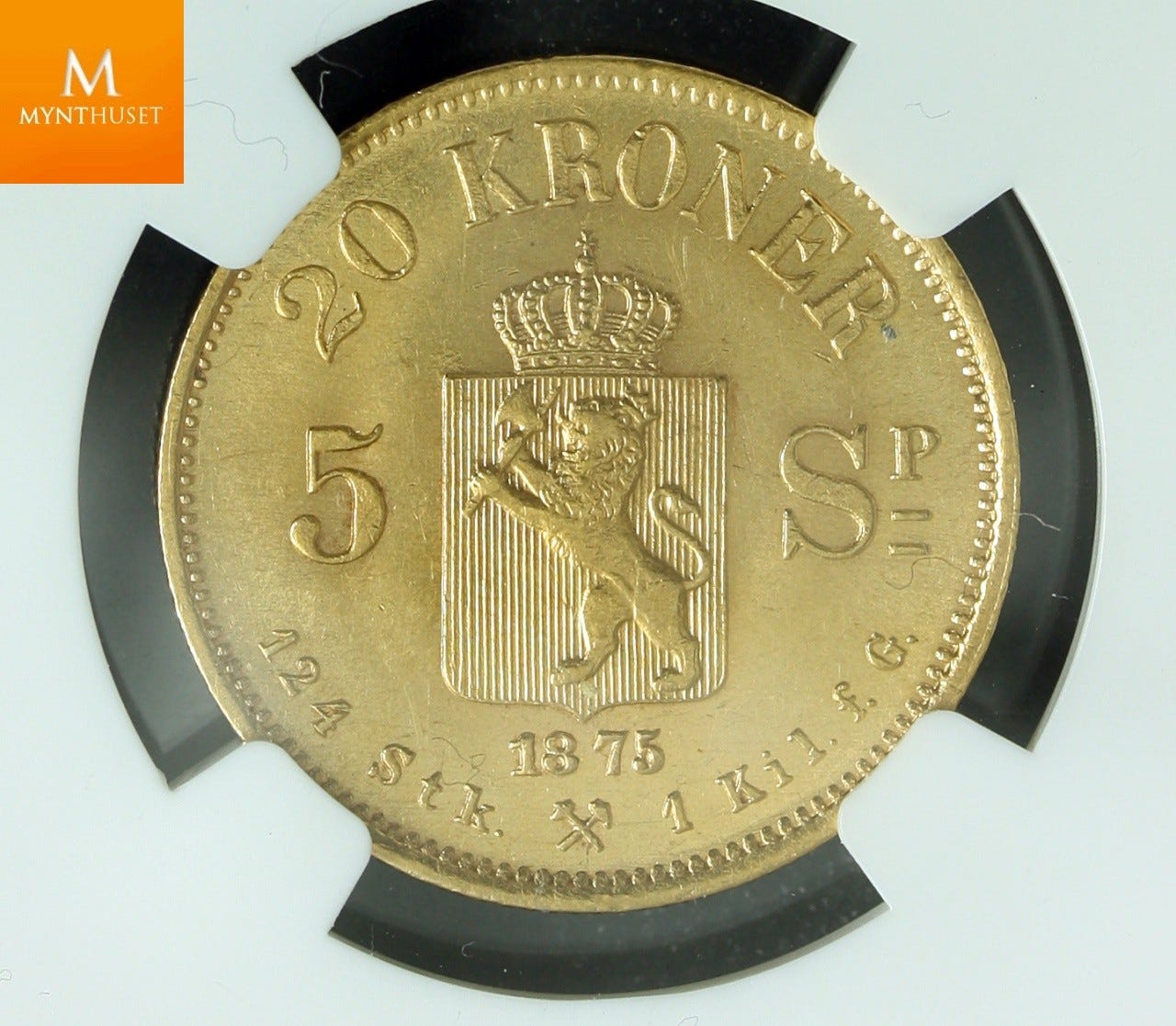 20 kroner 1875 kvalitet G 01 , NGC MS63 | FINN-torget