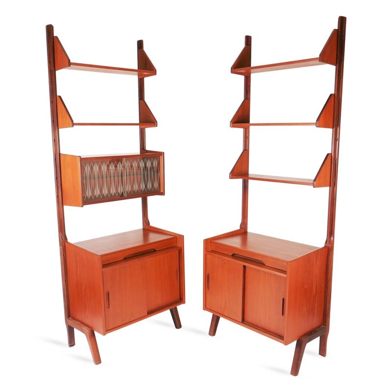 Libra Teak Reol av Karl Edvard Korseth for Aandal møbler | 2 Seksjoner ...