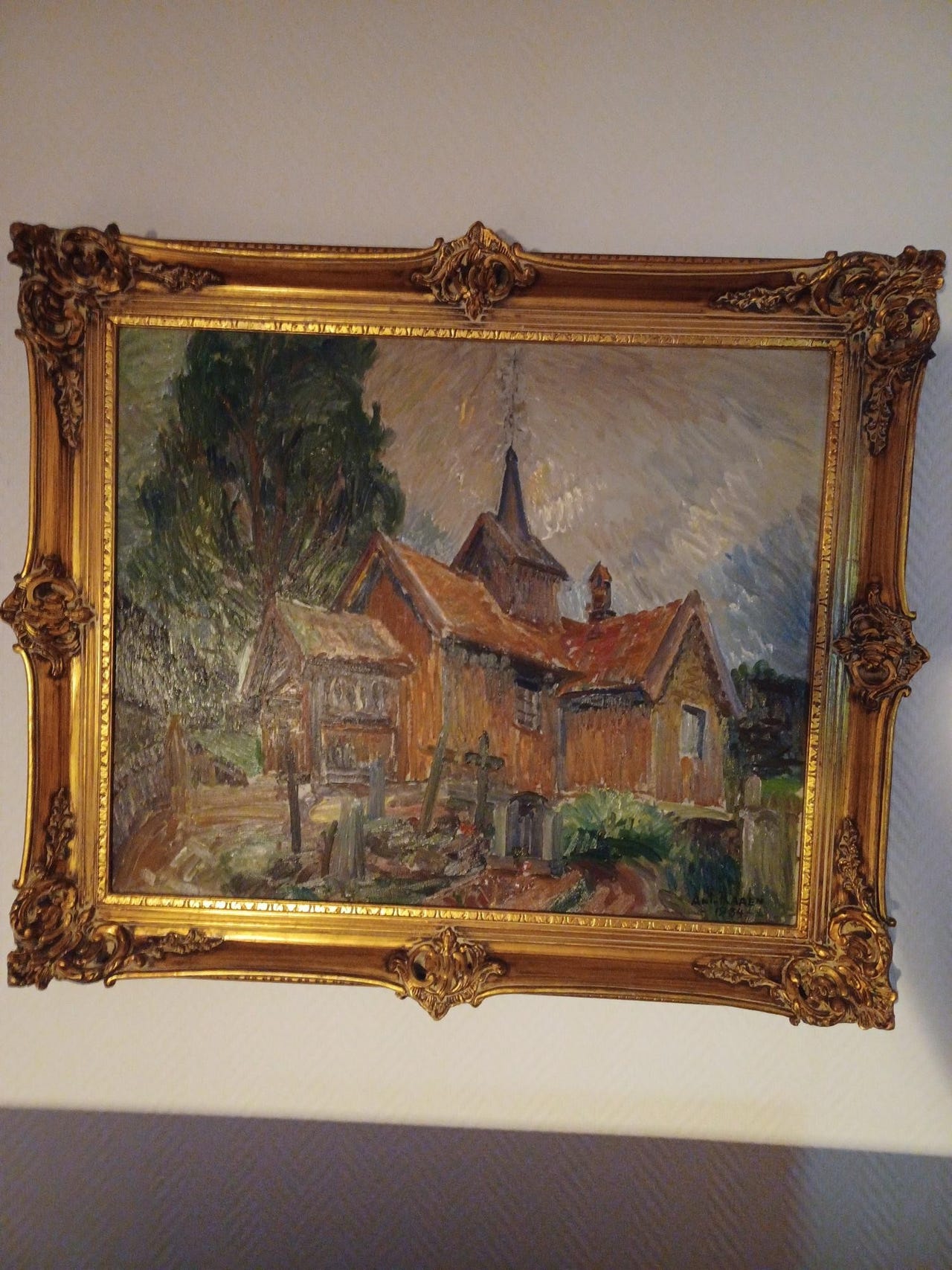 Maleri Anton Raaen (1890-1968) Vatnås kirke 41524833 | FINN-torget