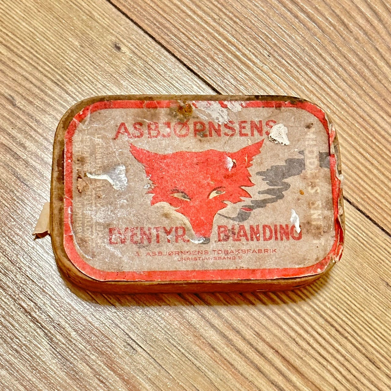 ASBJØRNSENS EVENTYR BLANDING, MIDDELS SNITT (gammel tom tobakk boks ...