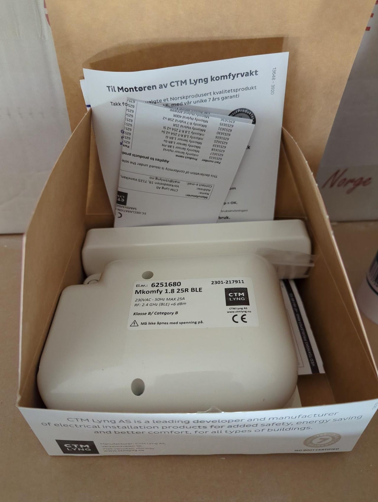 Heilt ny CTM Lyng komfyrvakt, Mkomfy 1.8 25R (Kvit) | FINN torget