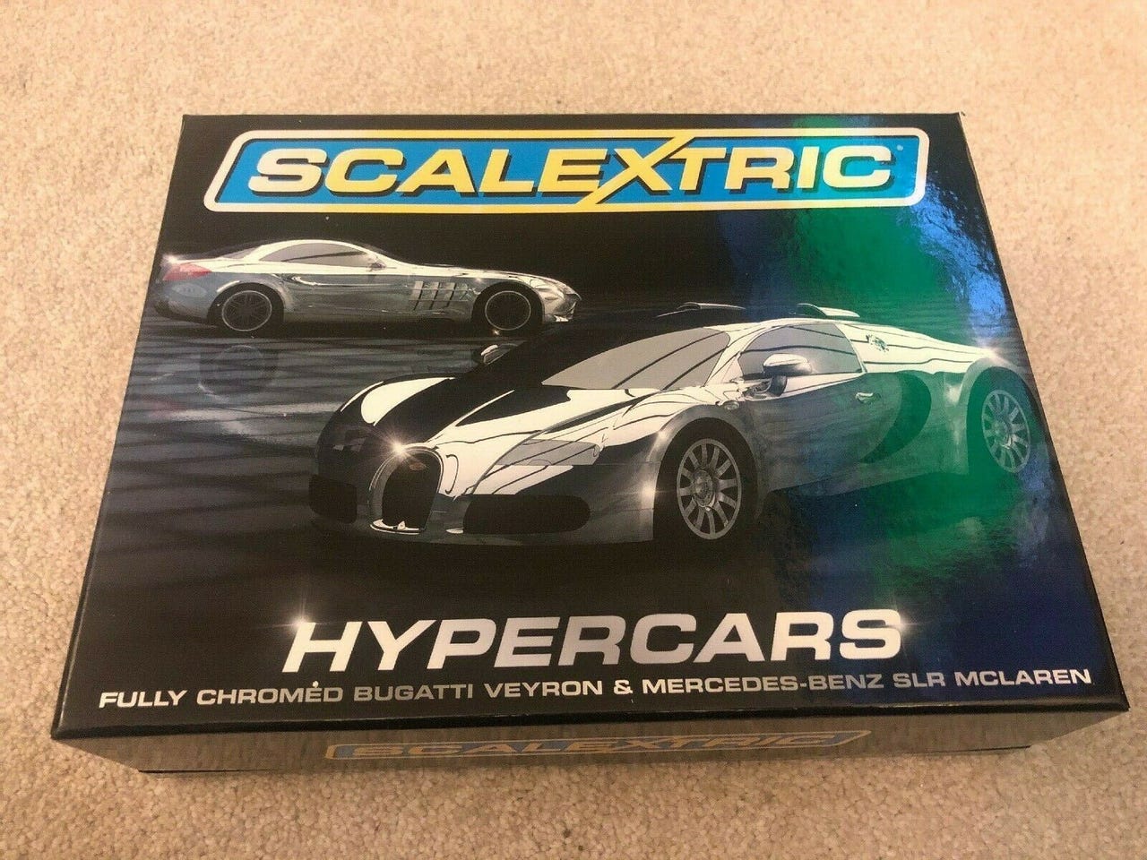 Scalextric Bugatti Veyron & Mercdes SLR Ltd Ed Chrome (S-C3169A) | FINN ...
