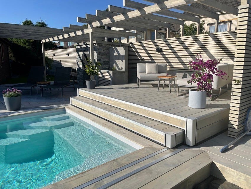 Bassengpakke - Glassfiberbasseng til sommeren, Rhino-pools Monaco 650 ...