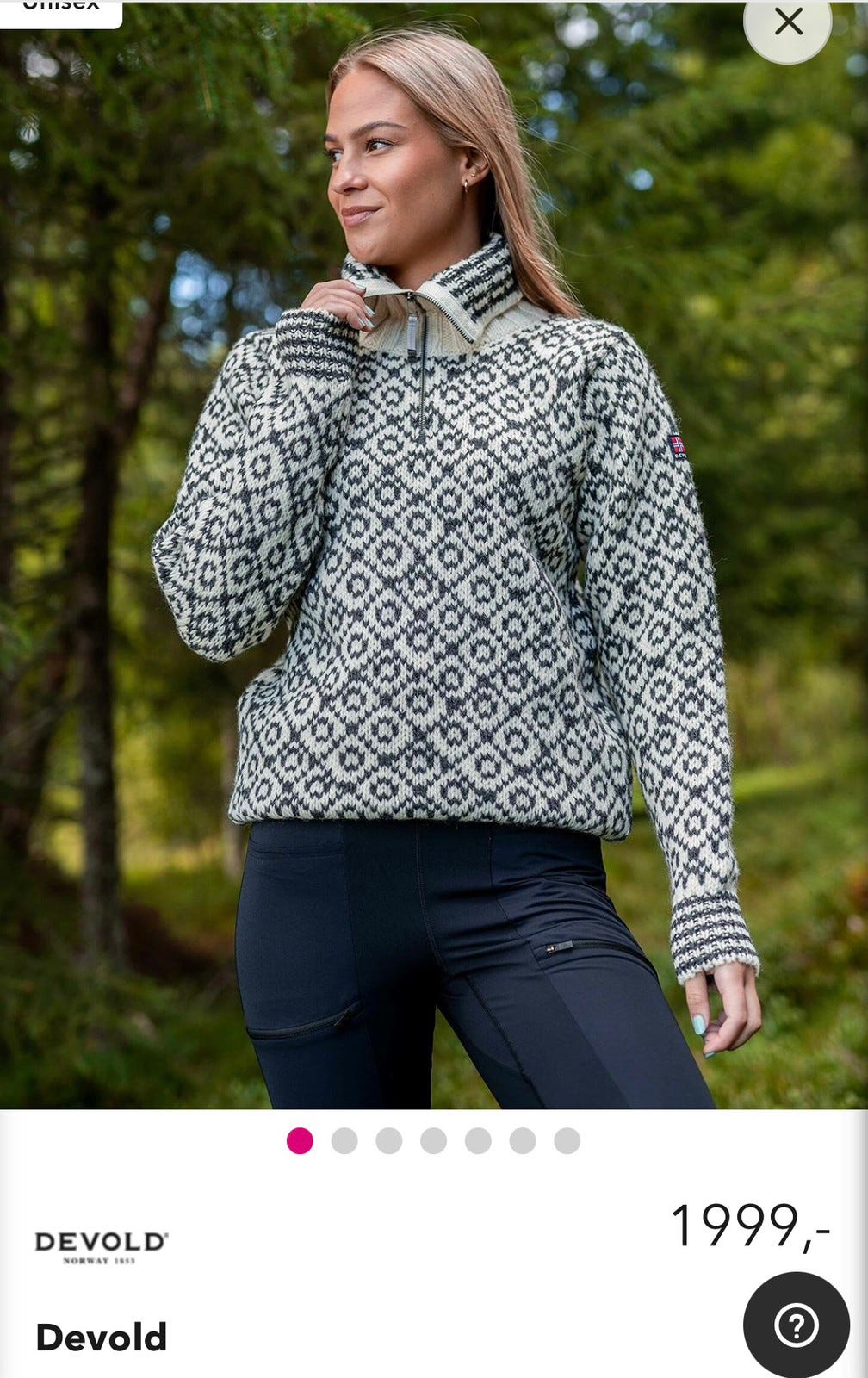 Devold genser med ziphals str M ( unisex) | FINN torget