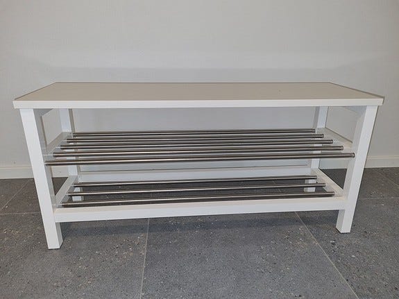 IKEA Tjusig Entrébenk med skoplass i Hvit | FINN-torget