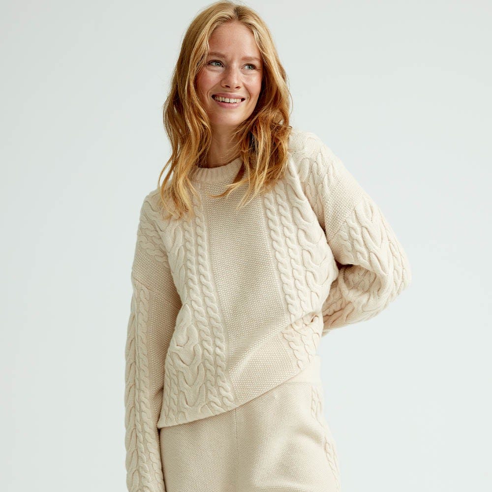 PIERRE ROBERT * oversized flettestrikket genser i ull * str S/M | FINN ...