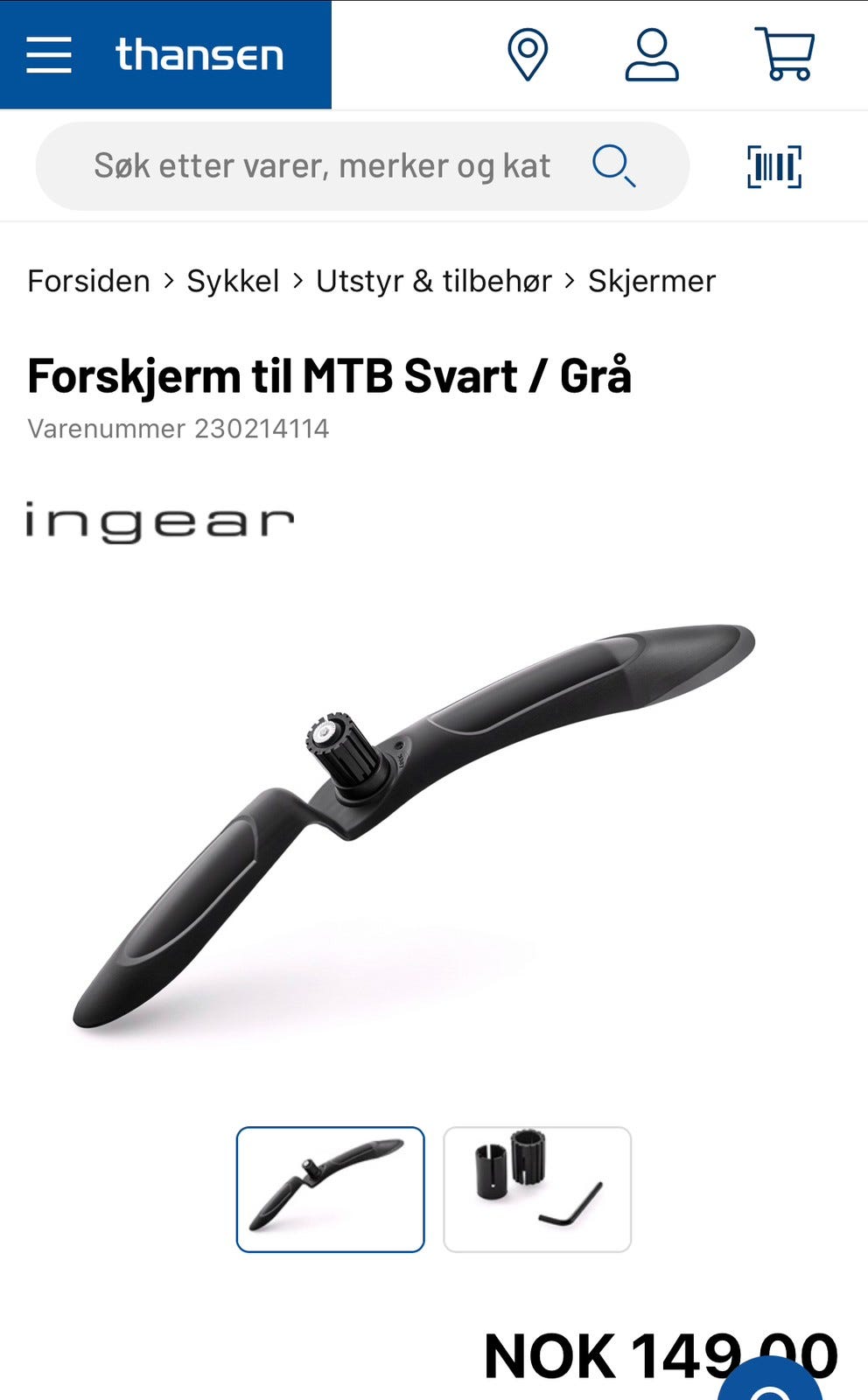 Forskjerm til sykkel gis bort | FINN-torget