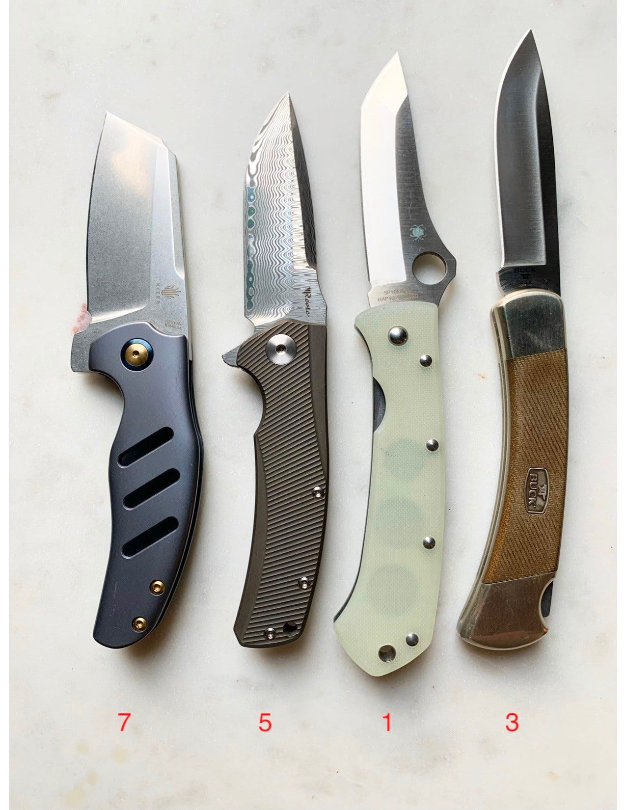 Knivsamling 5 kniver: Spyderco Kizer Peña Viper. Noen eksklusive USA ...