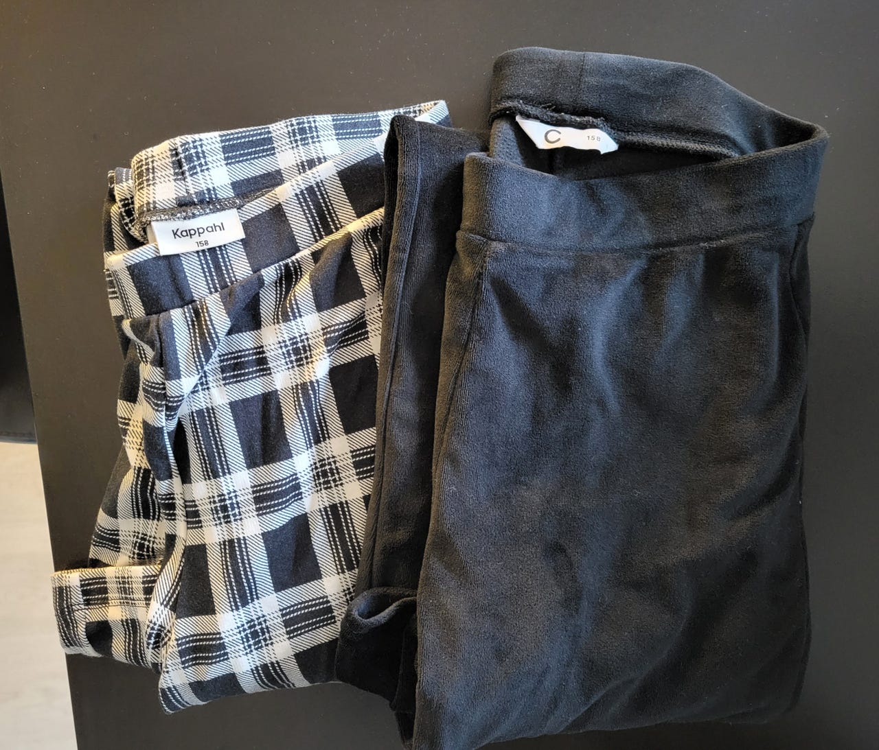 2 stk. Bukser str. 158 Kappahl og Cubus svart velour | FINN-torget