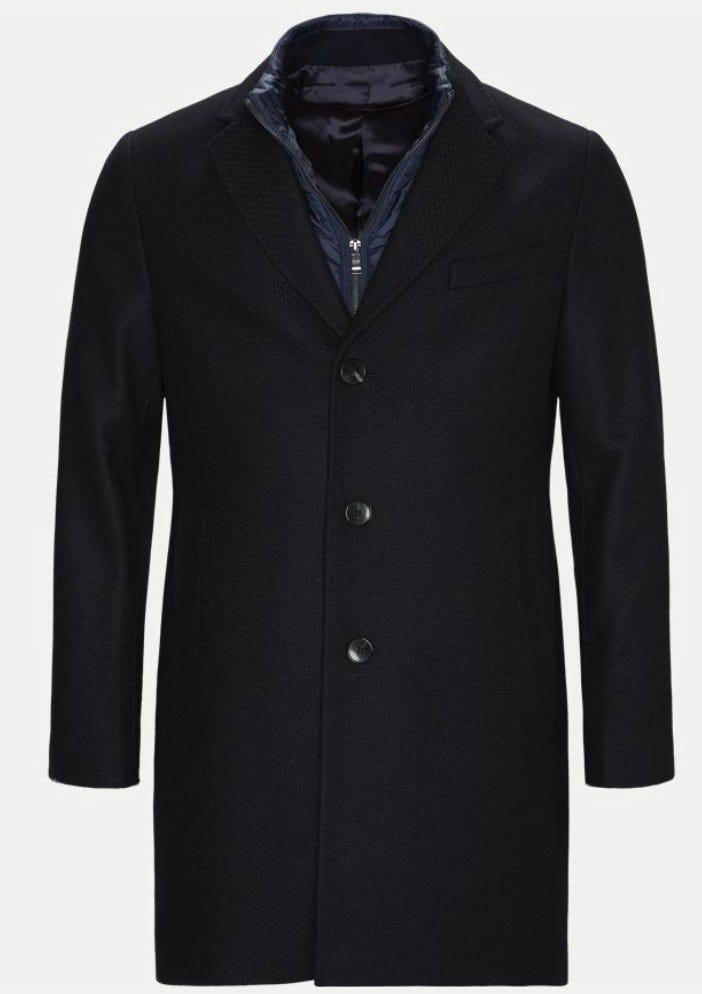 Hugo Boss Ull Frakk/Coat Navy str 50 M/L | FINN torget