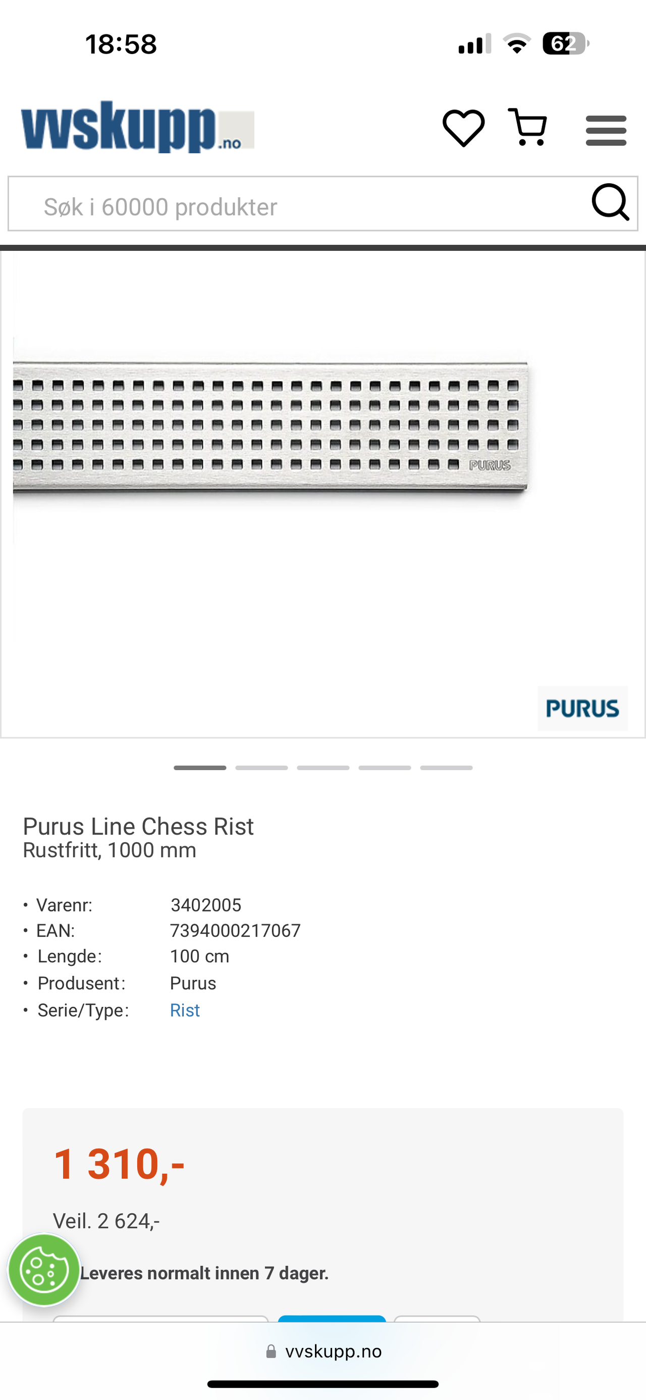 Purus Line 1000 Chess stål | FINN torget
