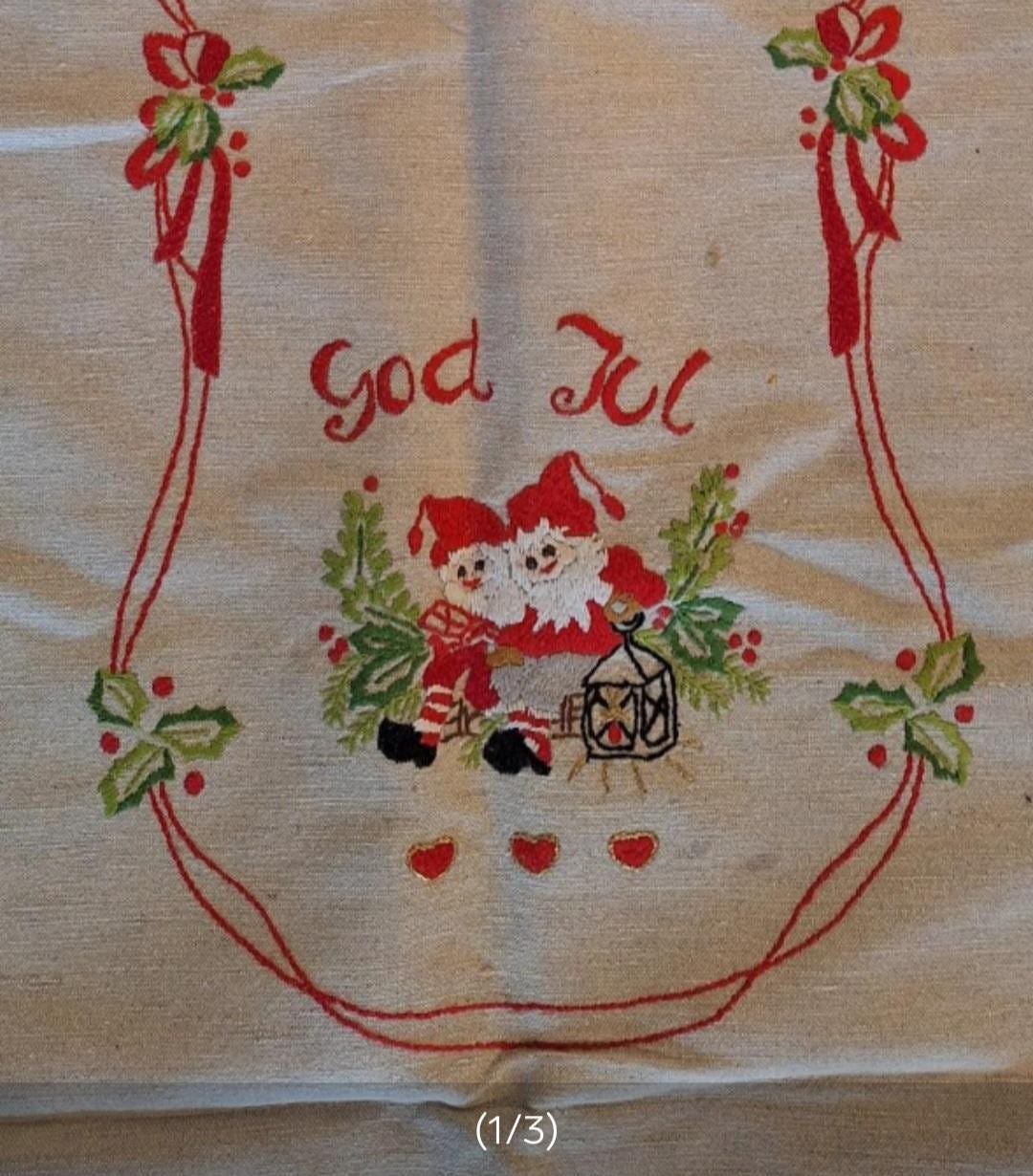 Juleduk med flott broderi | FINN torget