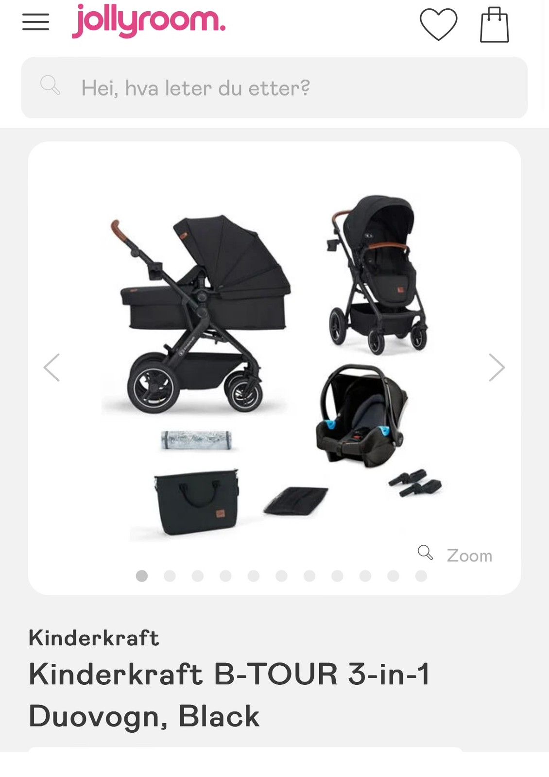 Barnevogn Kinderkraft Kinderkraft B-TOUR 3-in-1 Duovogn, Black | FINN ...