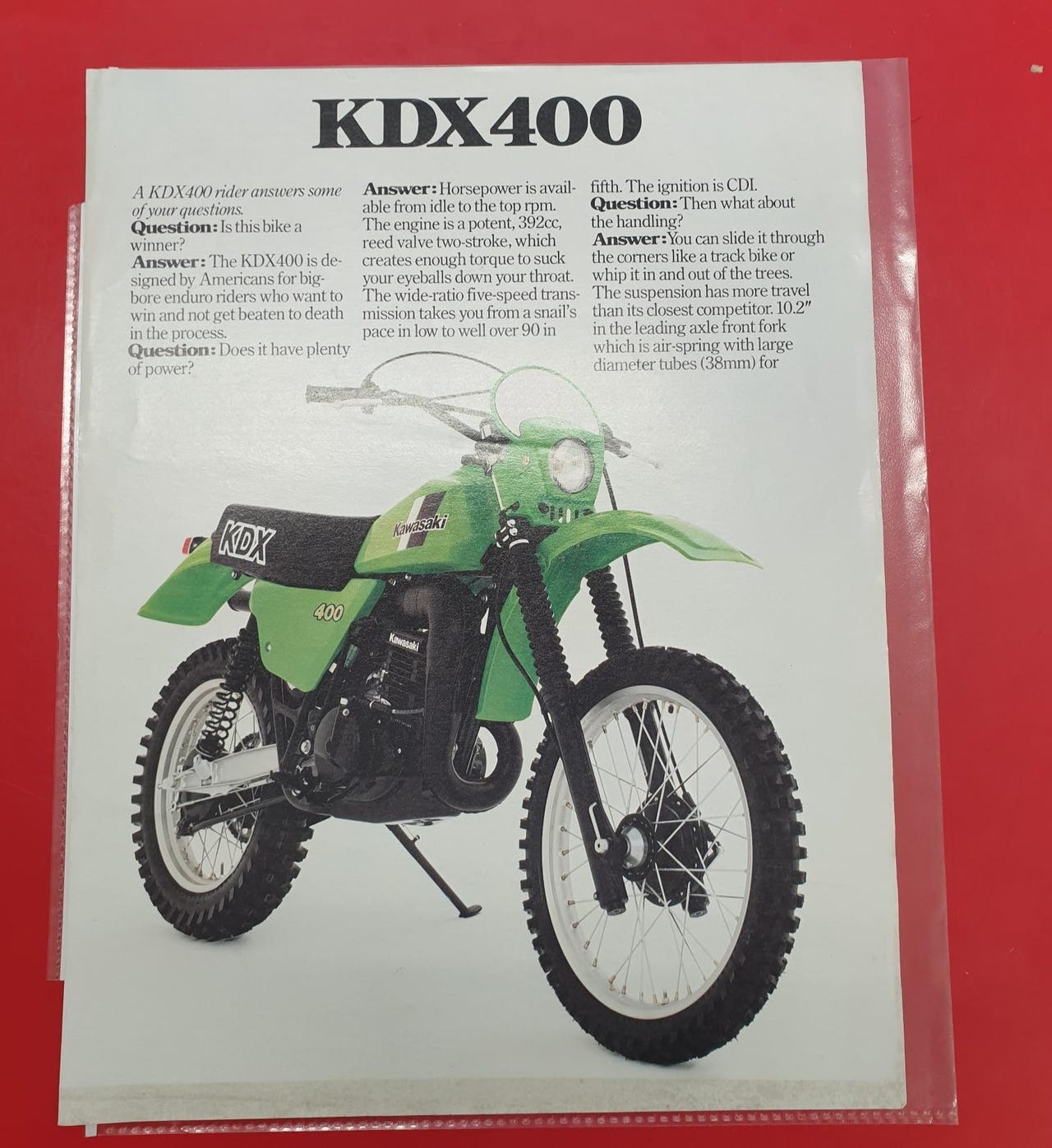 Kawasaki KDX 400 1980 Brosjyre | FINN torget