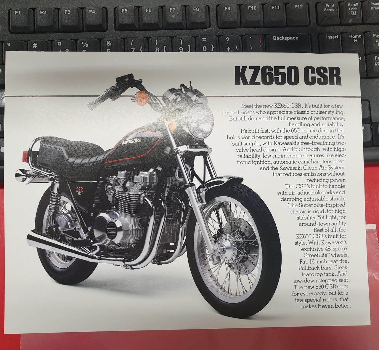 Kawasaki KZ 650 CSR Brosjyre | FINN torget