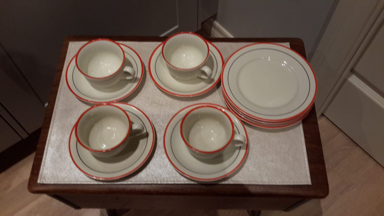 Porsgrund Porselen 4 Asjetter og kopper fra 50-tallet. | FINN torget