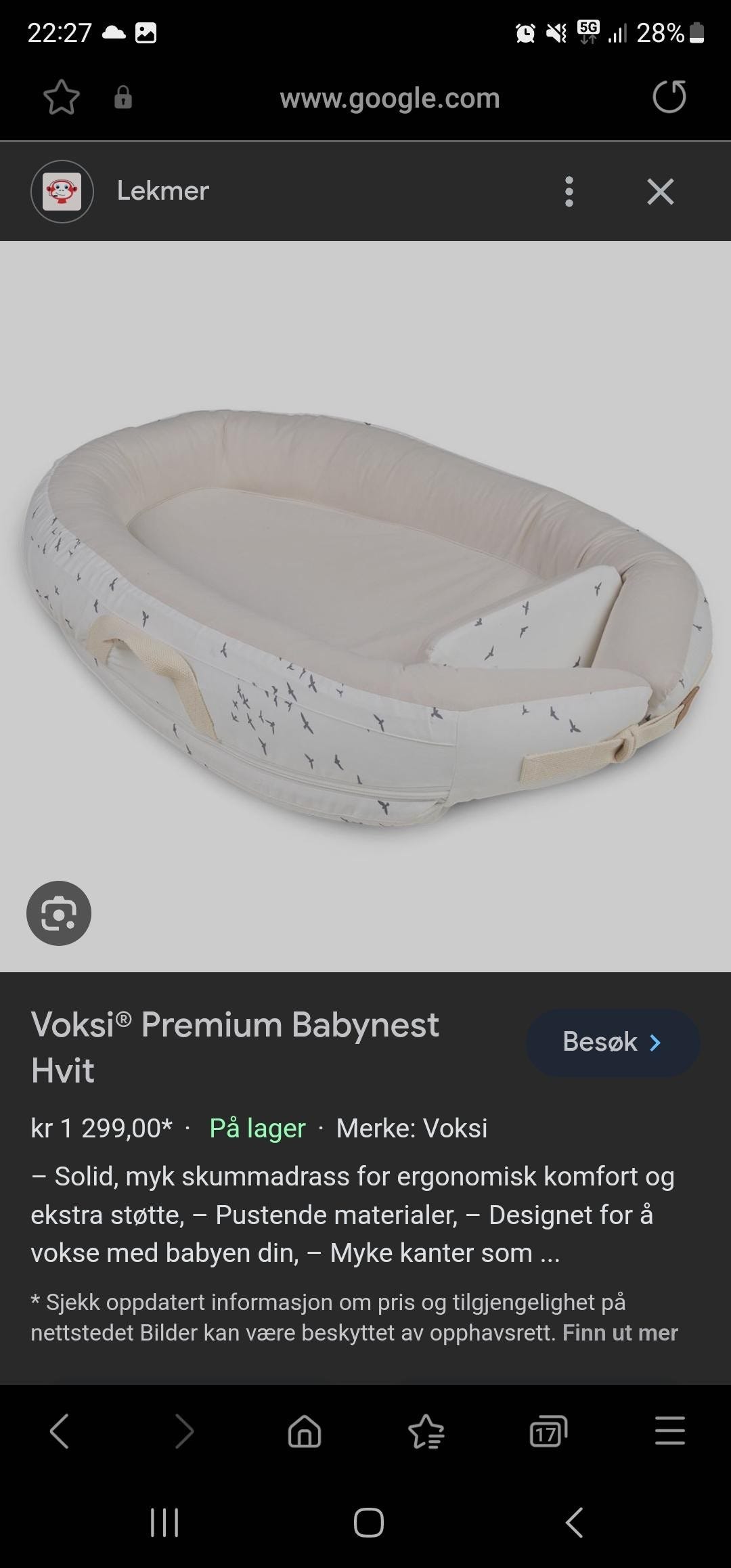 Baby nest voksi hvit | FINN torget