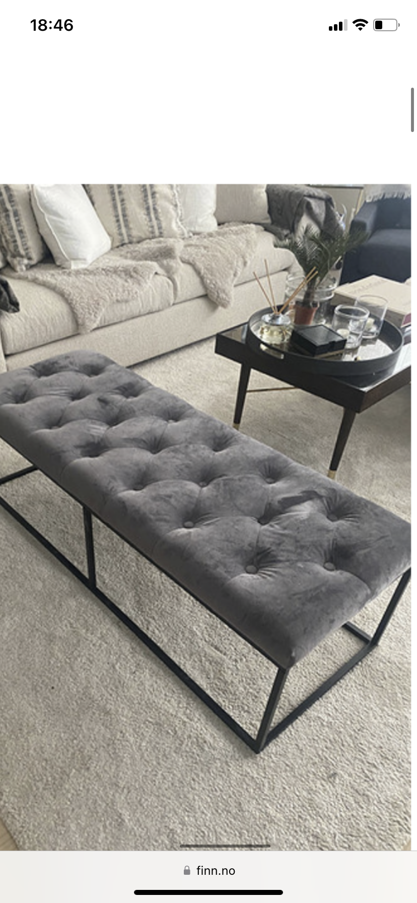 Lekker entrebenk/puff 120 cm l.Boligsttyling/Hyttestyling | FINN-torget