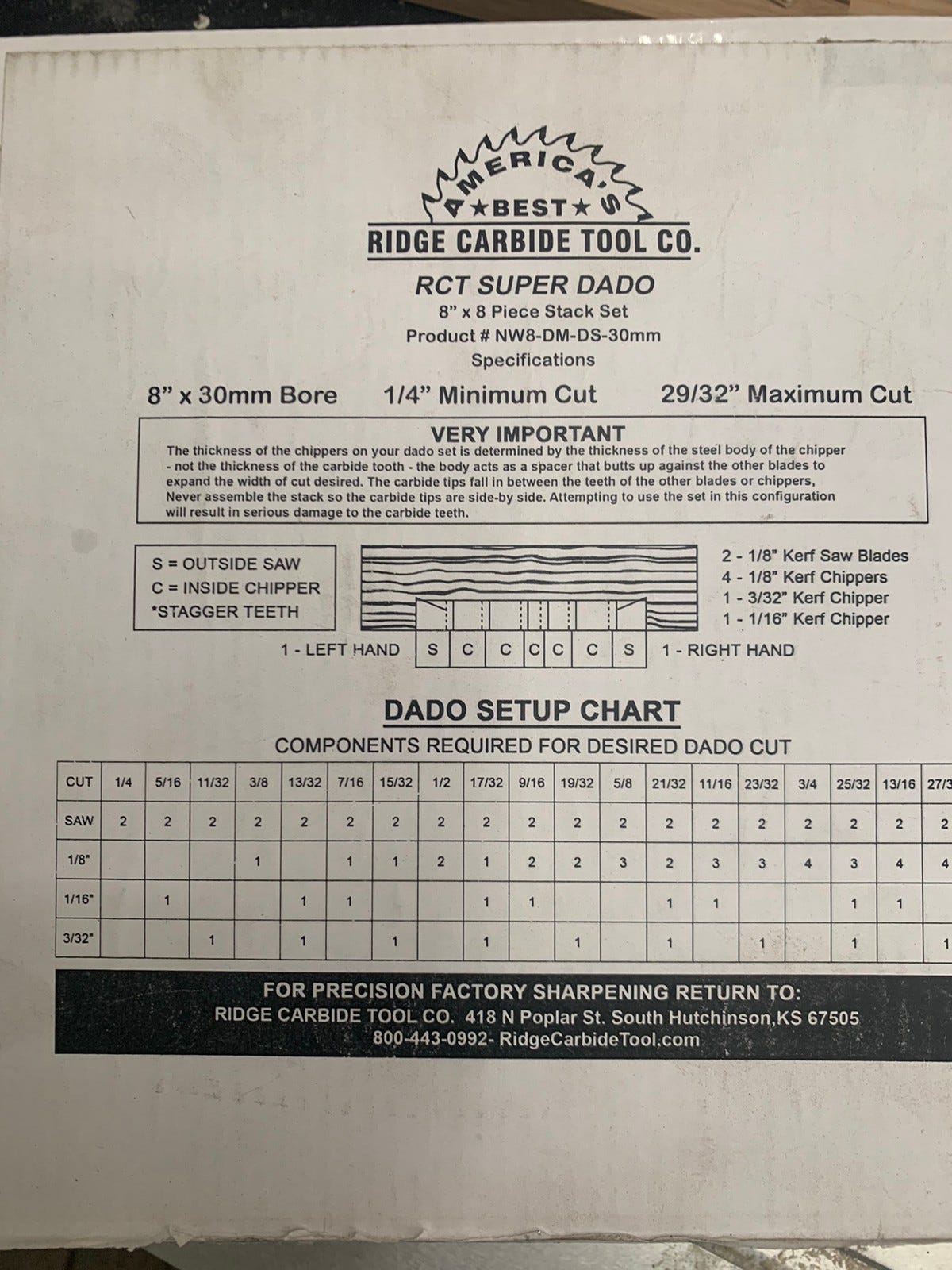 Sagblad Ridge Carbide Super Dado | FINN-torget