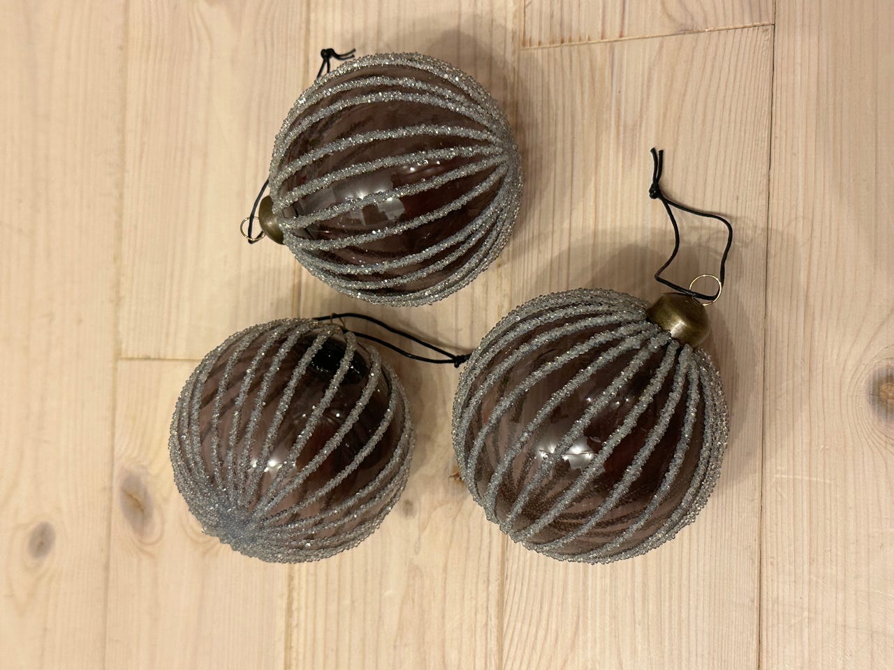 3 stk julekuler/juletrepynt i glass selges samlet | FINN-torget