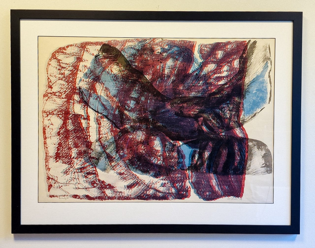 RESERVERT *** Knut Rumohr. Stort litografi. Prøvetrykk, 1976. Signert ...