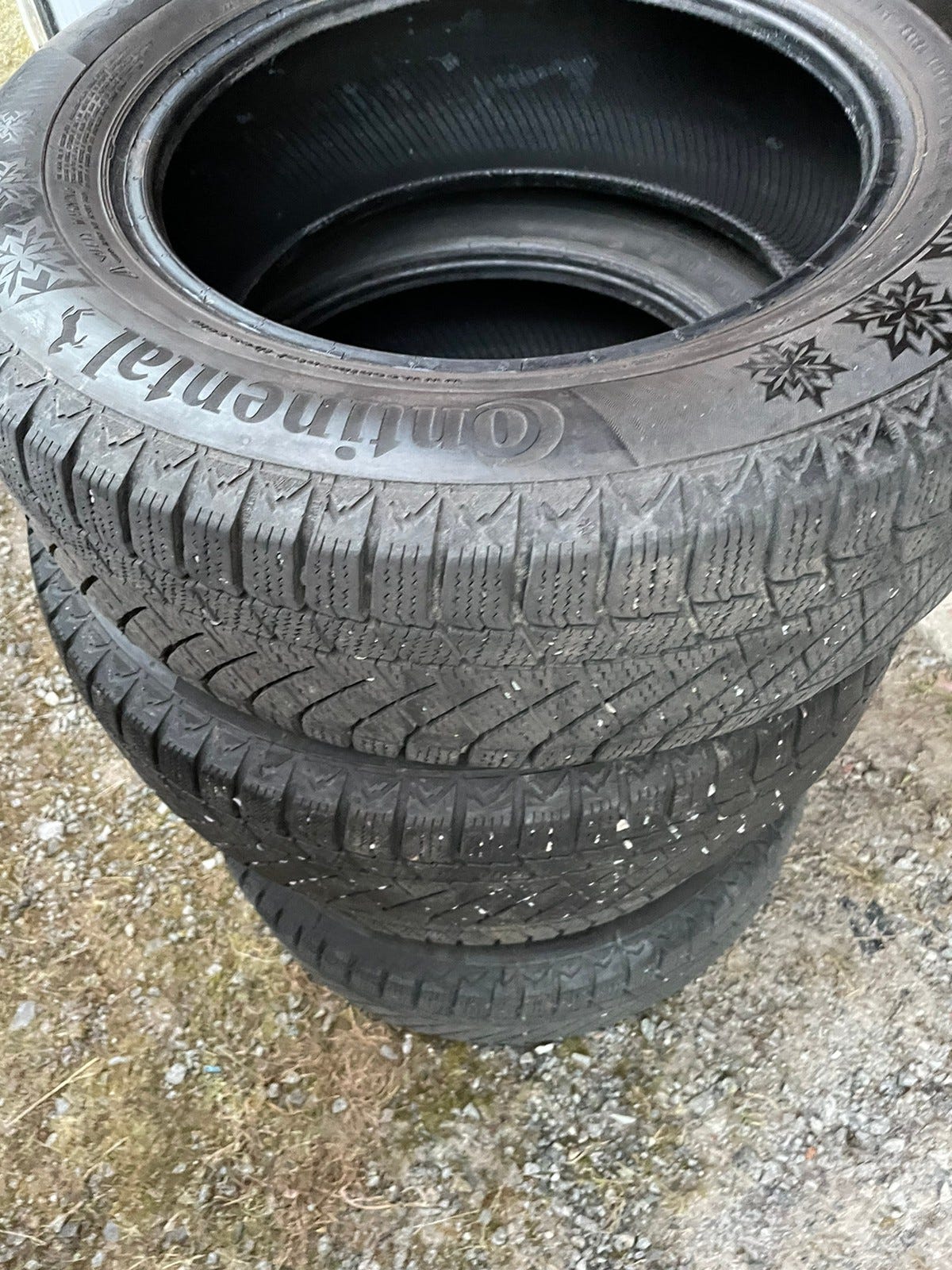 4 vinterdekk uten felg piggfri Continental tommer selg Str 205/60/16 es ...