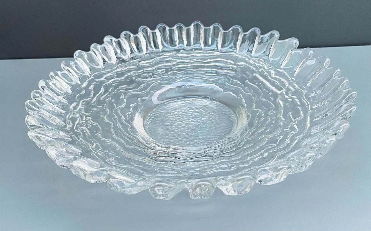 Stort glass serveringsfat, fat vintage retro 26х5 cm | FINN-torget