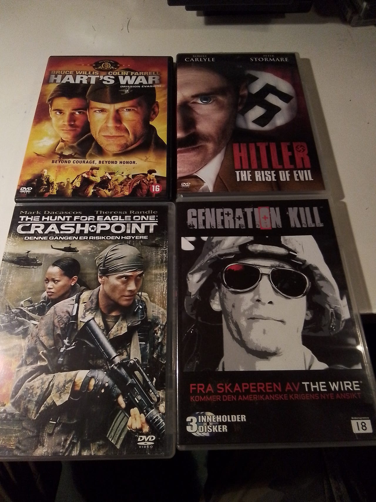 Harts War- Generation Kill- Hitler rise of evil- Hunt for Eagle One ...
