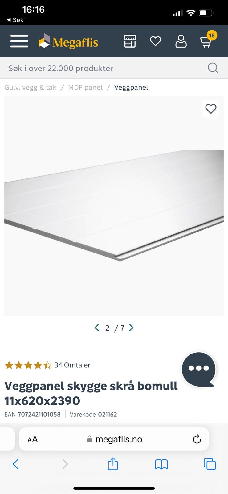 Veggpanel fra Megaflis 1 stk plate | FINN torget