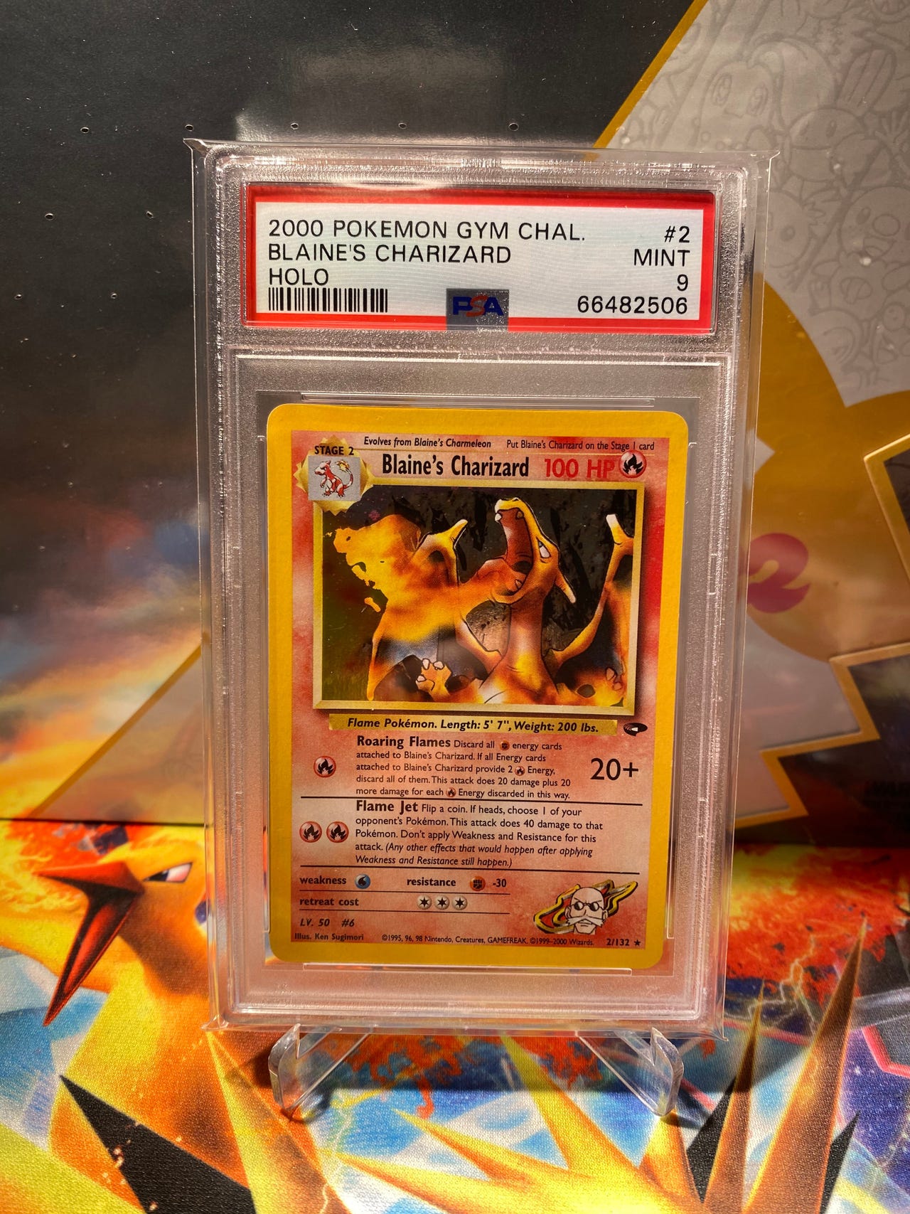Pokemon kort ! Blaine’s Charizard PSA 9 | FINN torget