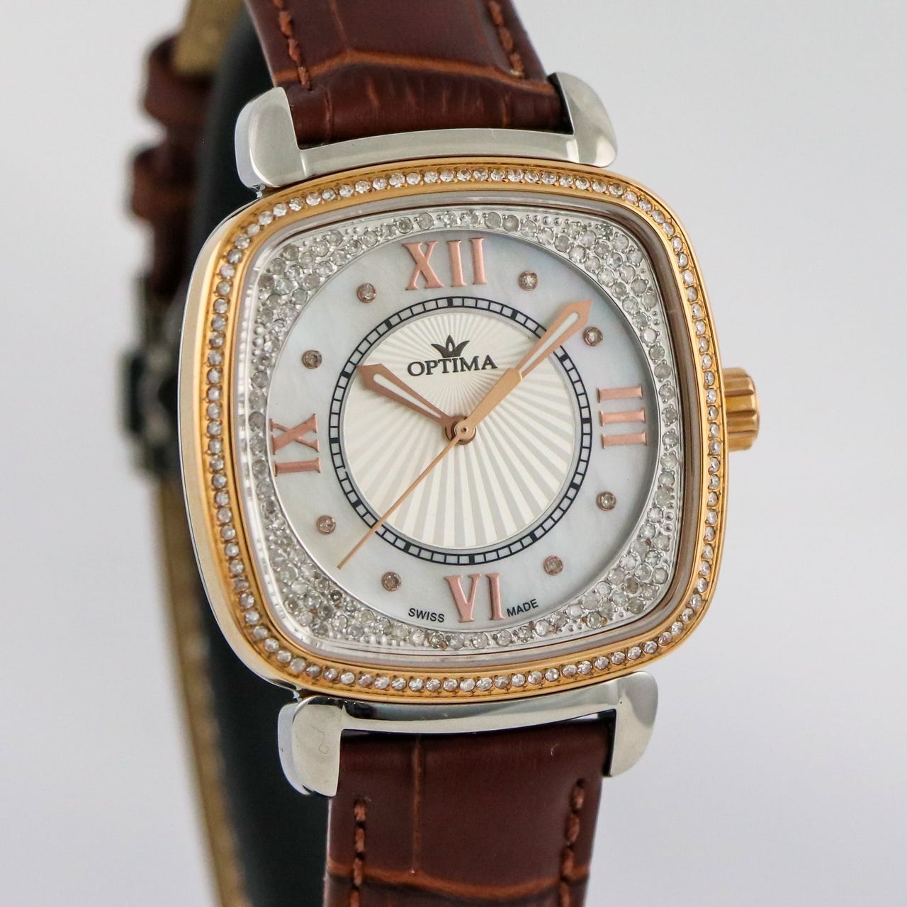 Optima - Sveitsisk diamant klokke - 216 hvite diamanter 1.20cts | FINN torget