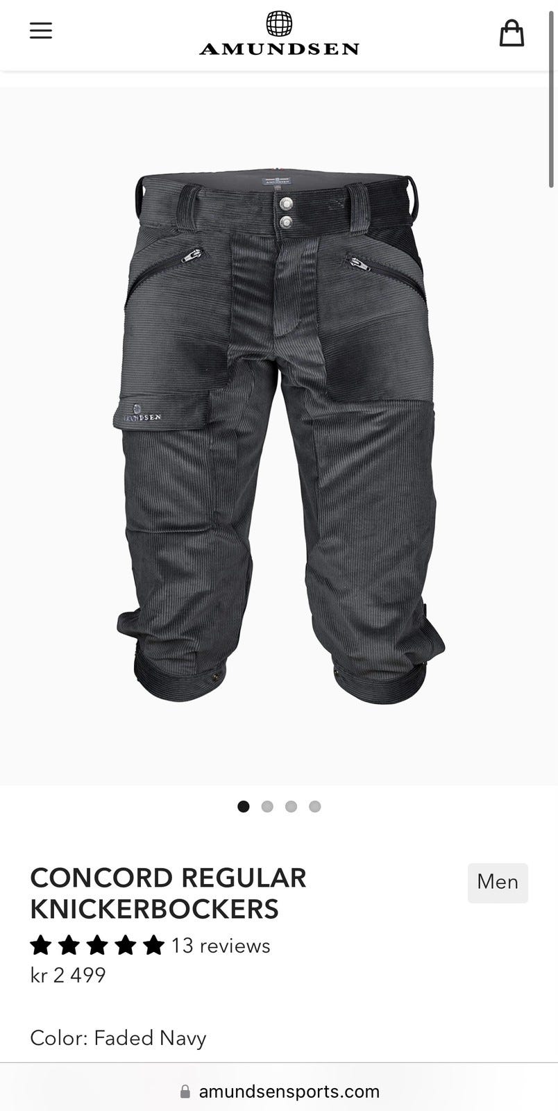 Amundsen nikkers strl L - Marineblå Concord Knickerbockers | FINN torget