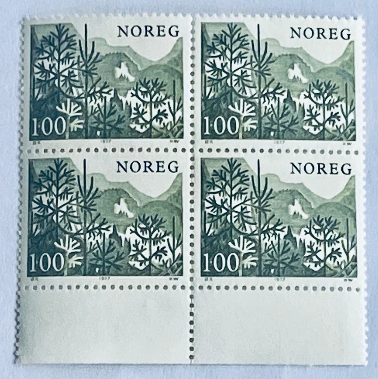 Norge 1977 Norske trær NK 792 4-blokk Postfrisk | FINN-torget