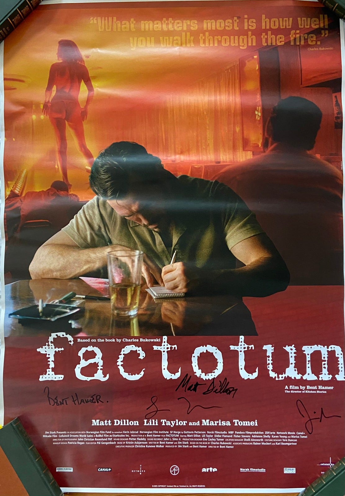 Signert filmplakat / Bent Hamer / Matt Dillon / Factotum | FINN torget