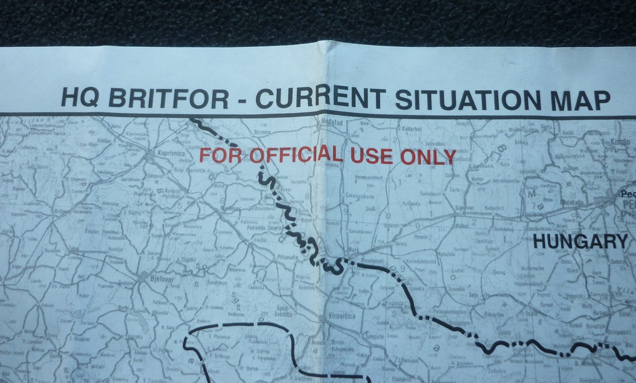 UNPROFOR (1992-1995) - Current Situation Map 1995. | FINN-torget