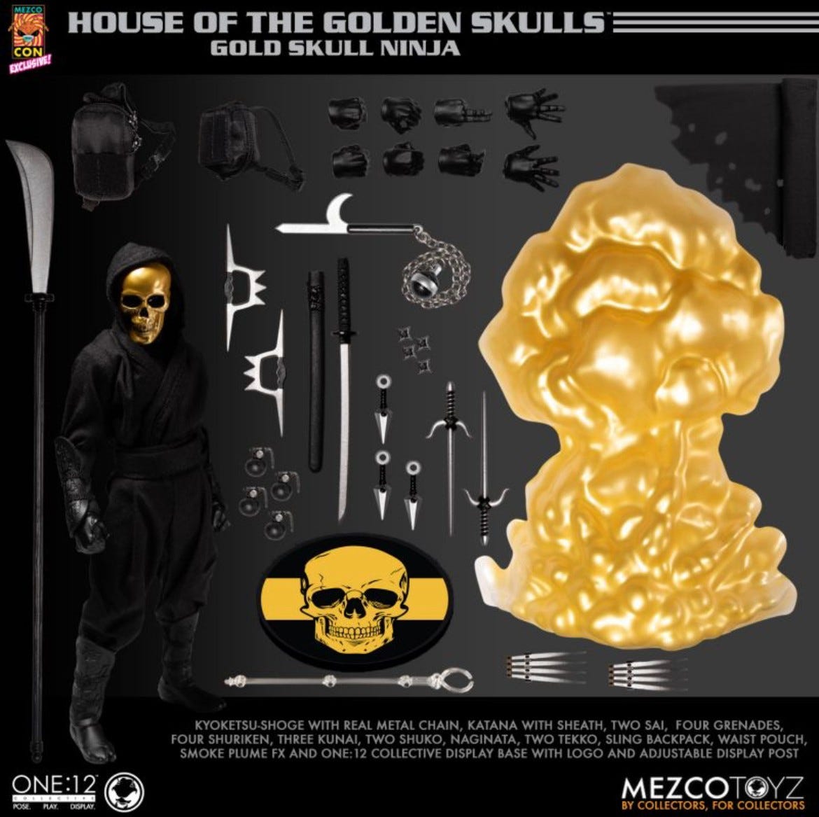 Mezco one:12 House of The Golden Skulls: Gold Skull Ninja limited ...