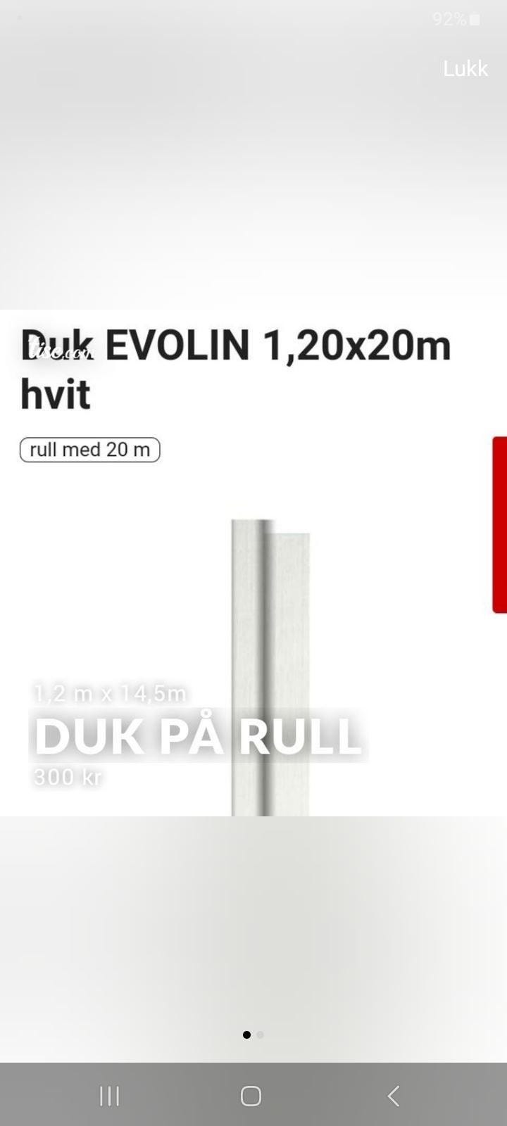 Duk på rull evolin | FINN-torget