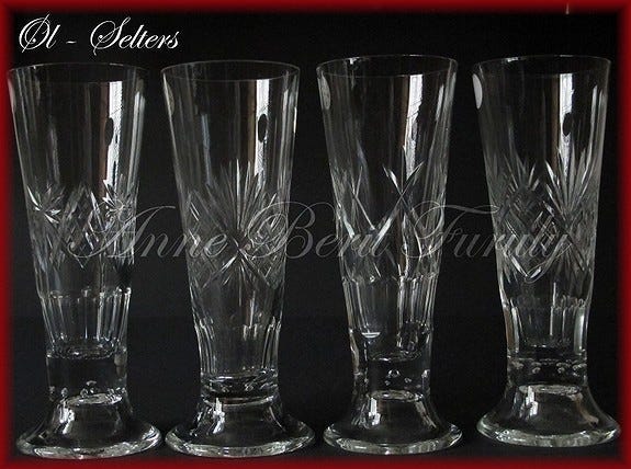Hadeland glass Øl/Seltersglass med perlerand 1899-1940. | FINN-torget