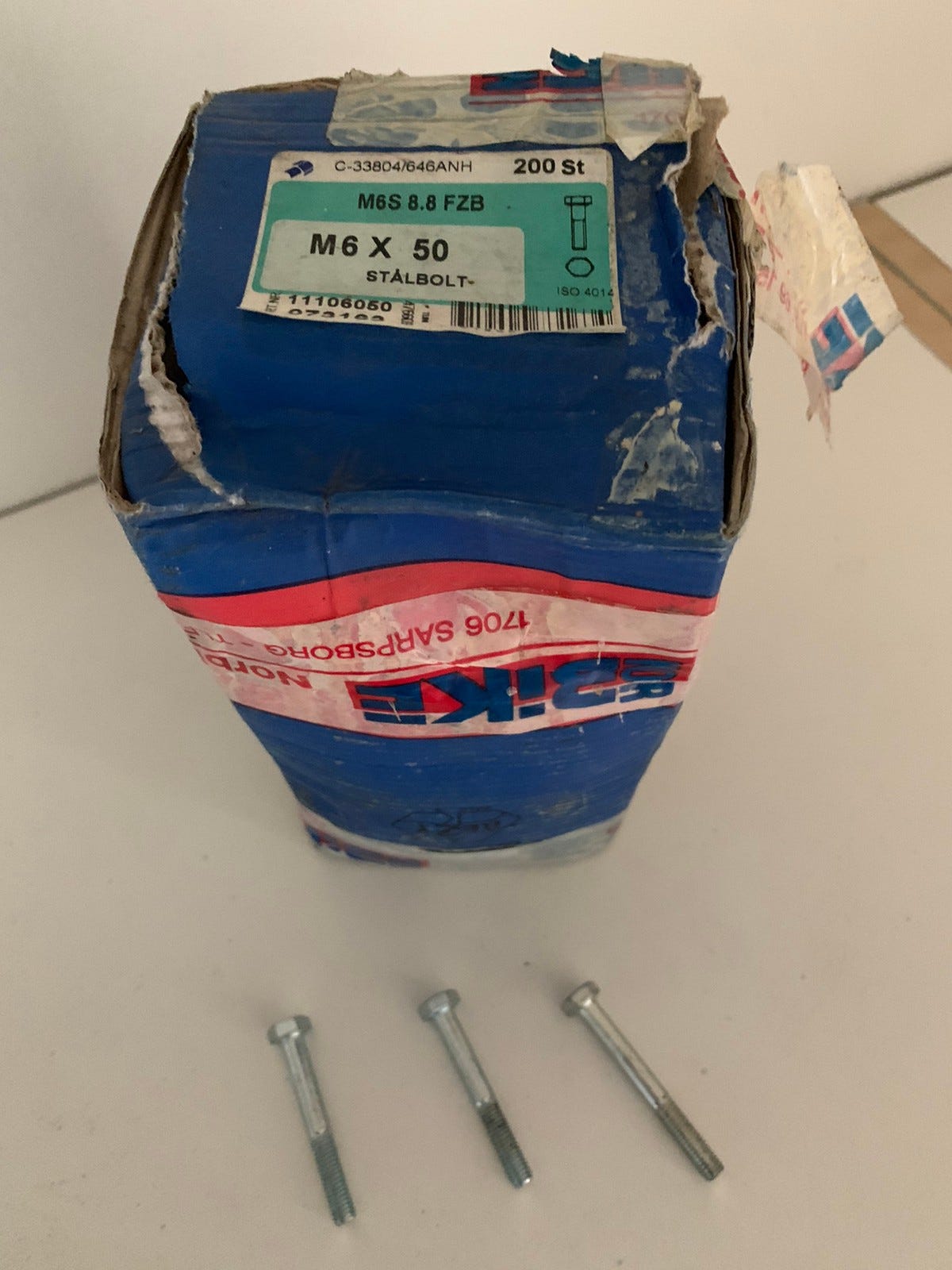 Ny pakke med M6 x 50 mm stålbolt M6 8.8 FZB sekskantskrue kr 20 per 10 stk.g | FINN torget