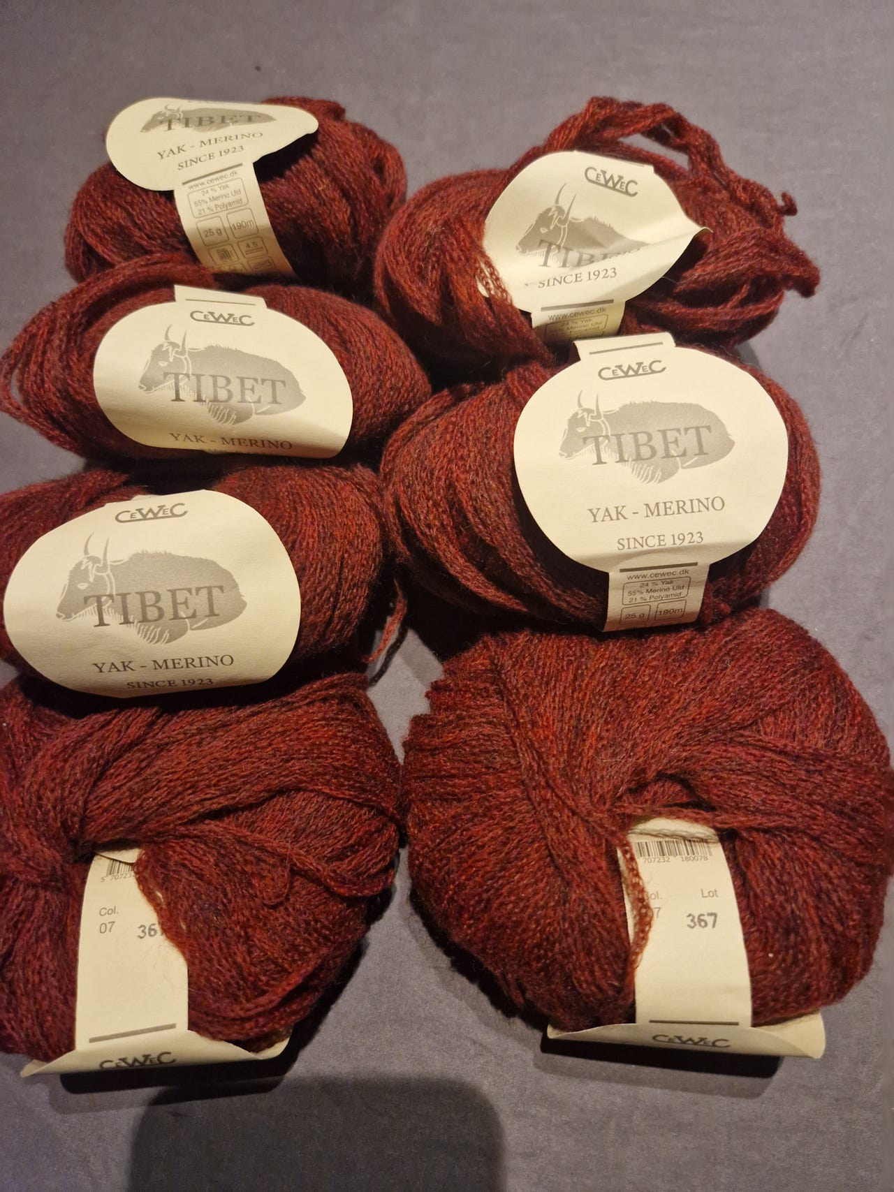 7 nøster Cewec Tibet Yak Merino 07/367 | FINN-torget