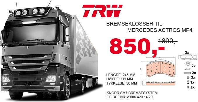 BREMSEKLOSSER TIL MERCEDES LASTEBIL | FINN-torget