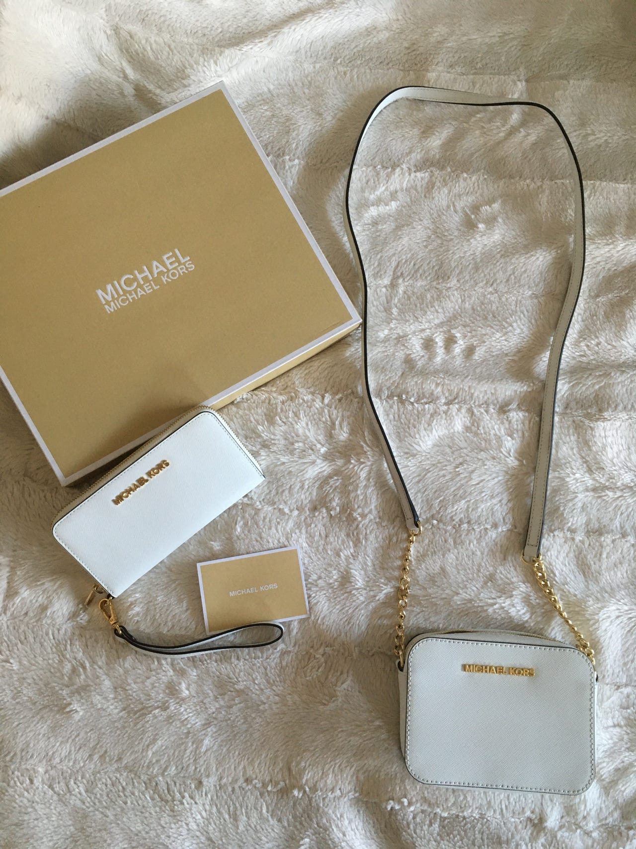 Kvittering følger med! Retro, Vintage Michael Kors - Hvit lommebok og veske (MK) | FINN-torget