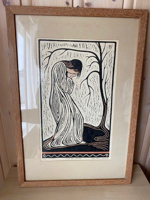 Carl Victor Lind, "Treet uten frukt" - tresnitt (1957) | FINN torget